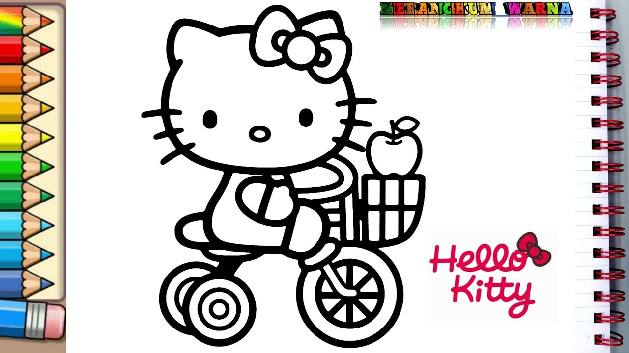 Mewarnai Gambar Hello Kitty Bersepeda | Cara Bagaimana Mengenal Warna ...