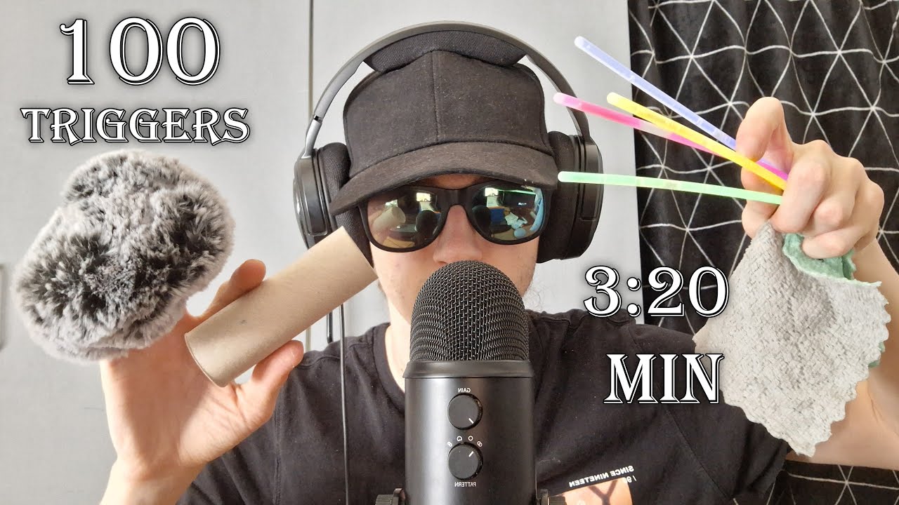 ASMR 100 triggers in 3:20 minutes - YouTube
