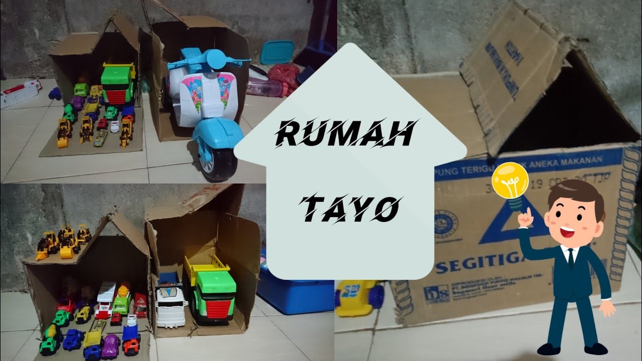 Membuat rumah rumahan dari kardus | rumah tayo [2022] - YouTube