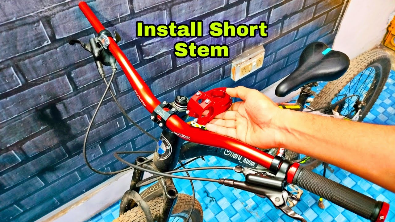 How To Install Colourful Alloy Short Stem in MTB stunt Cycle. Normal ...