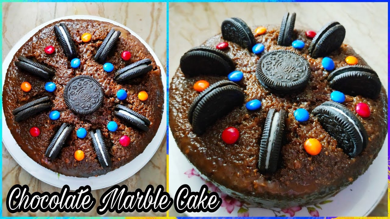Soft Marble Cake Recipe | Without Oven Chocolate Marble Cake | Oreo ...