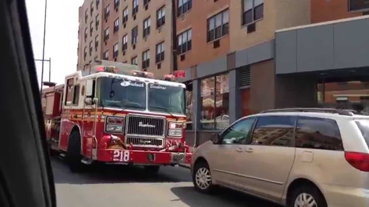 FDNY ENGINE 218 & BRAND NEW FDNY EMS AMBULANCE ON SCENE OF A EMS RUN IN ...
