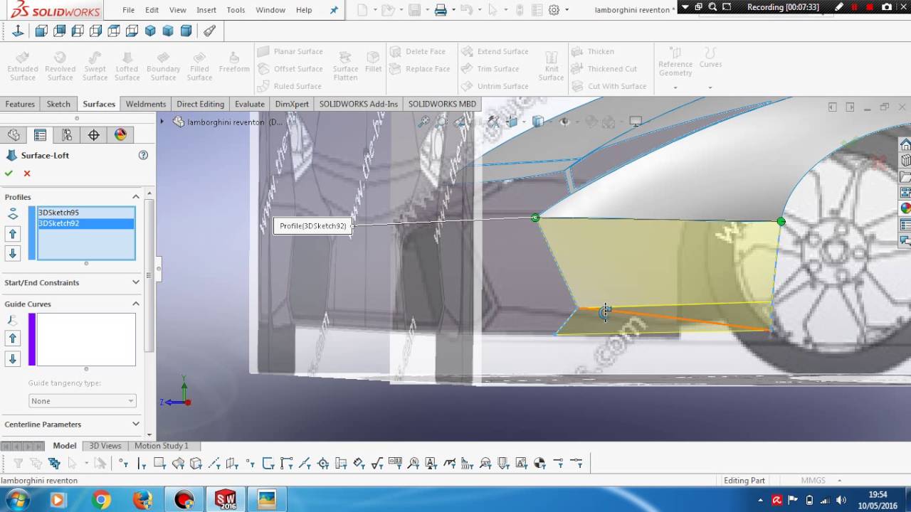 solidworks tutorial lamborghini reventon #4 - YouTube