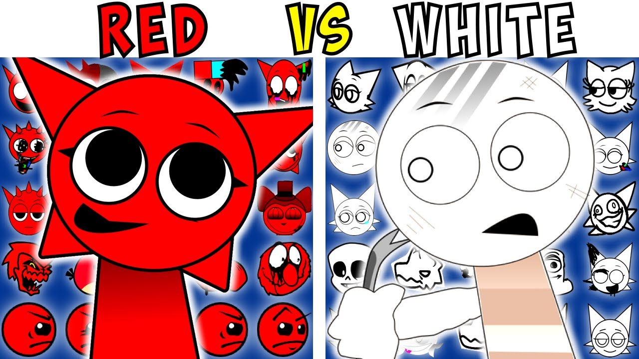 ALL RED VS WHITE TEST | FNF Character Test | Gameplay VS Playground ...