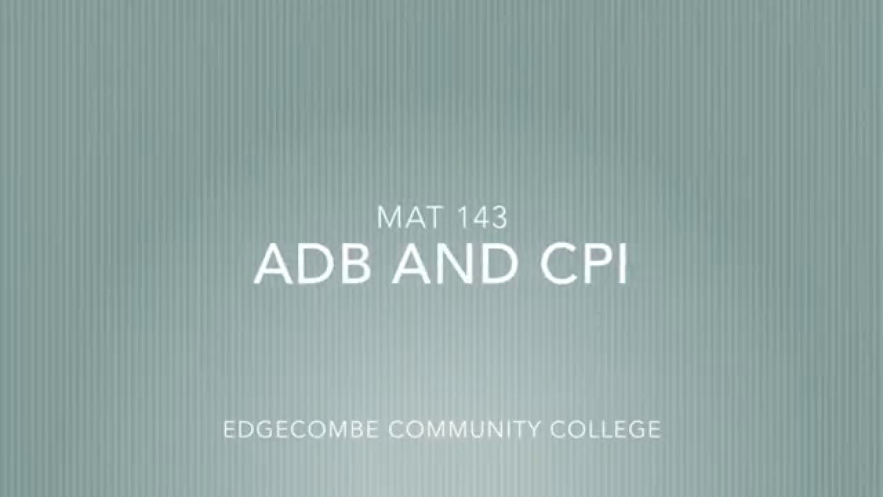 Lecture on Average Daily Balance and CPI, 3-3A - YouTube