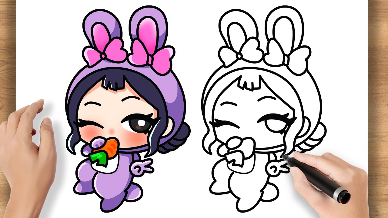How to Draw Cute Zoey x Finnick Zootopia Easy | Kpop Demon Hunters x ...