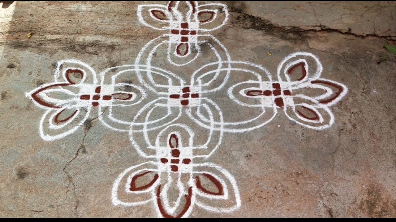 LIne rangoli/Simple padi kolam/Easy geethala muggulu/Friday kolam - YouTube