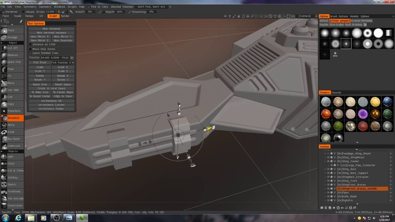 3D-Coat Hard Surface Spaceship Wing Modeling (Part 8) - YouTube