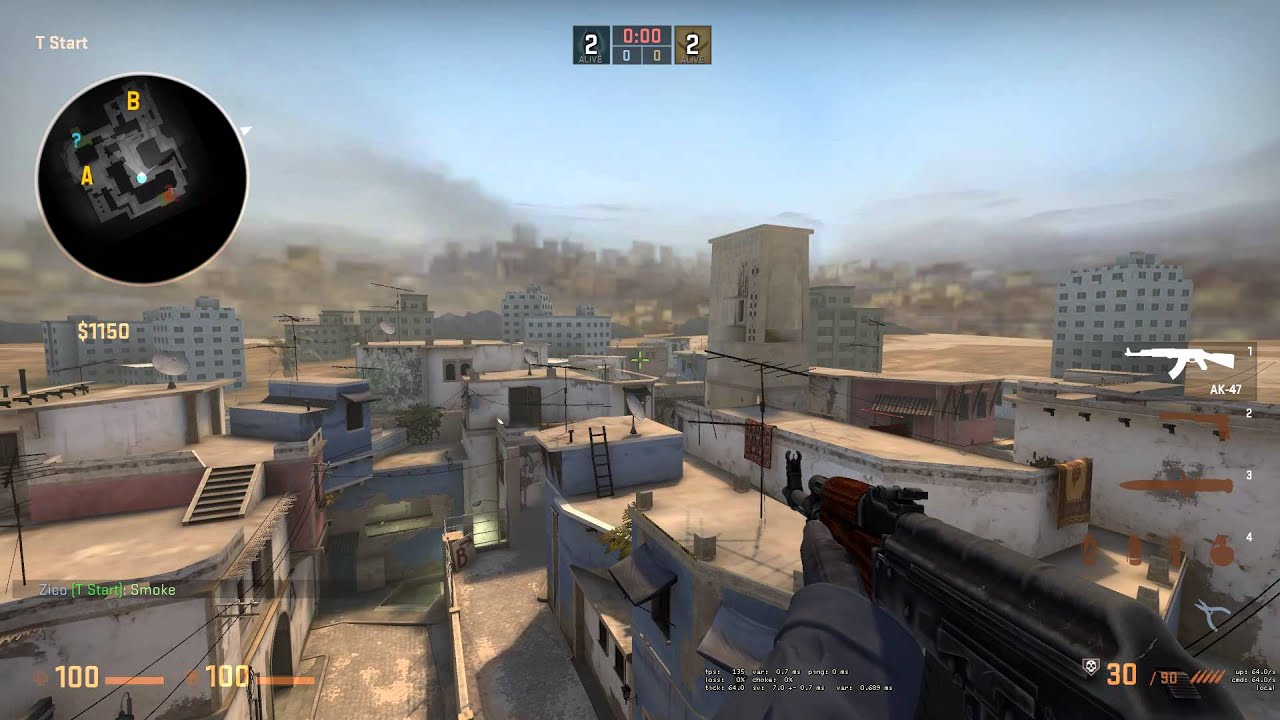 de_mirage catwalk smoke from T spawn (64tick) - YouTube