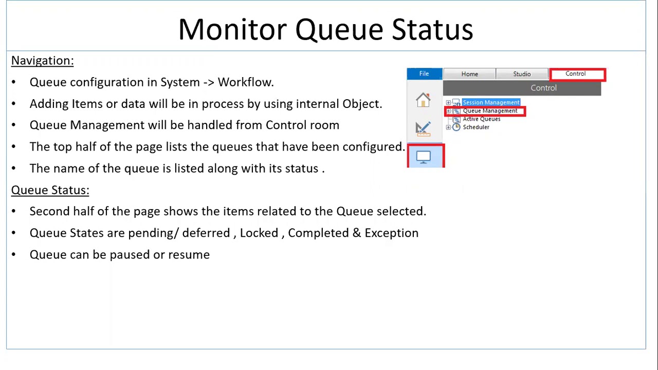 Blue Prism - Monitor Queue management - YouTube