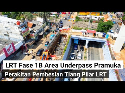 progress LRT fase 1b perakitan pembesian pondasi tiang LRT area ...