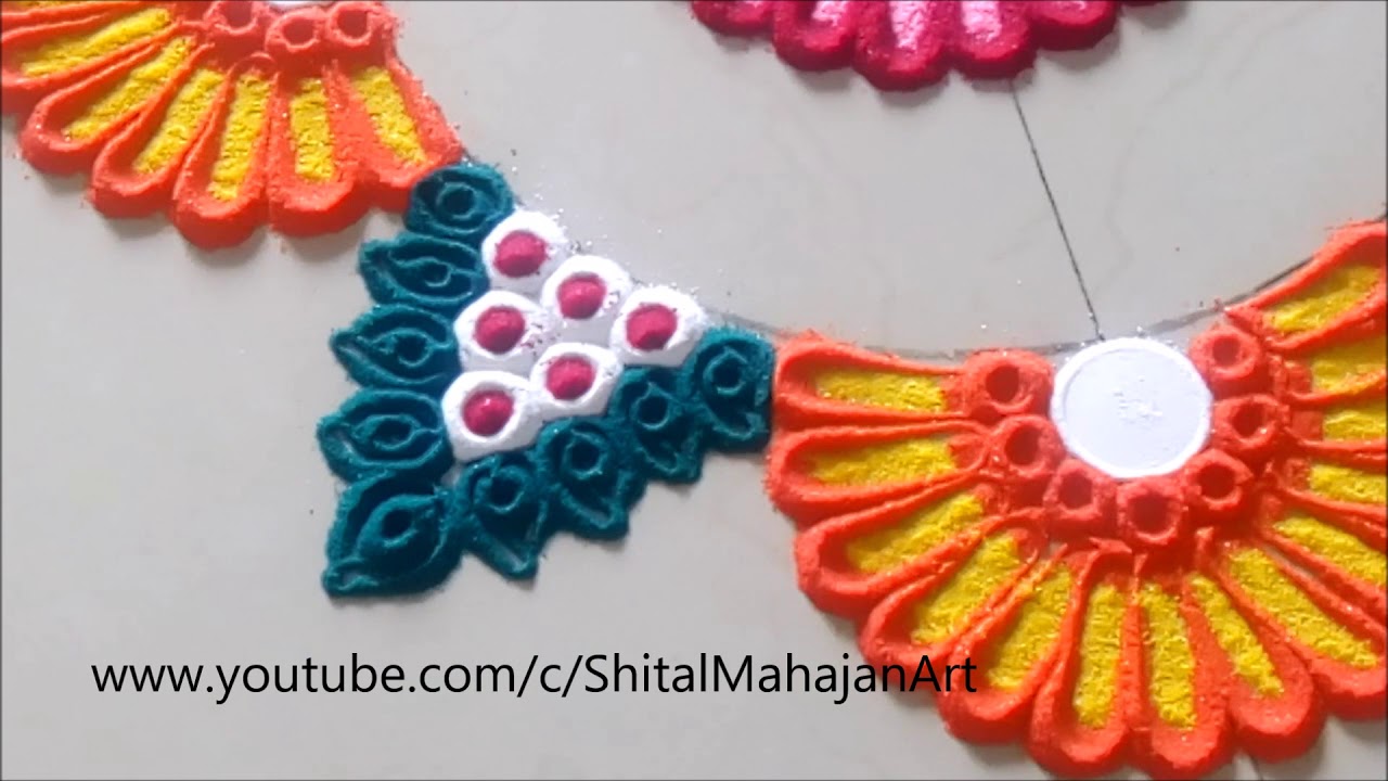 Easy and Beautiful Circle Rangoli Designs# Flower Designs Rangoli by ...