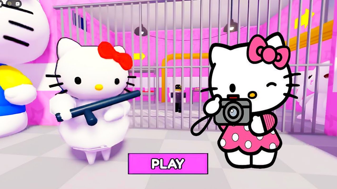 Escaping a HELLO KITTY BARRY’S PRISON RUN! Full Gameplay WALKTHROUGH ...