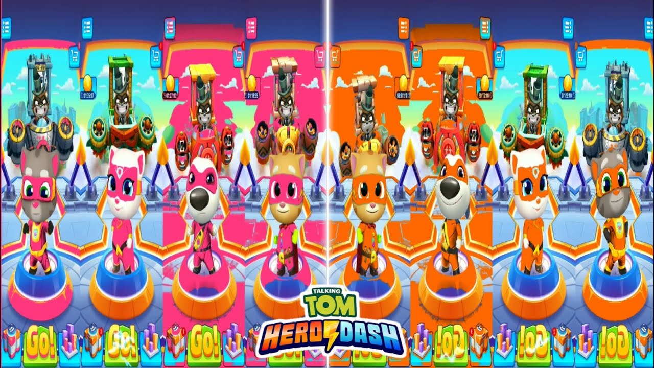 Talking Tom Hero Dash : Pink Heroes vs Orange Heroes - Saving The All ...