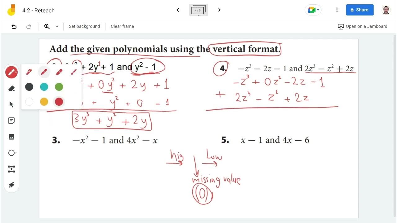 Lesson 4.2 Adding Polynomial Expressions - YouTube