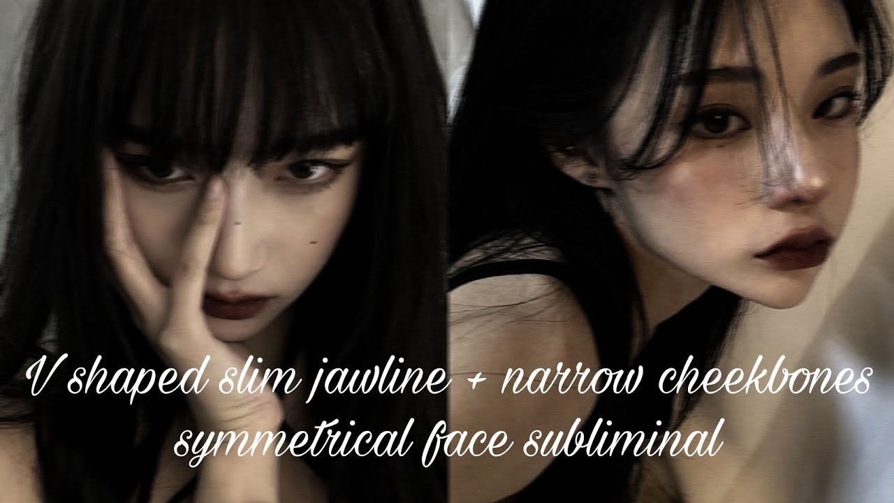 v shaped jawline + slim face + narrow cheekbones + symmetrical face and ...