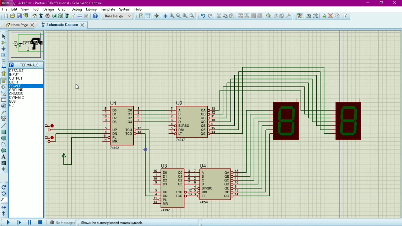 Rangkaian Counter Up / Down - Proteus 8 - YouTube