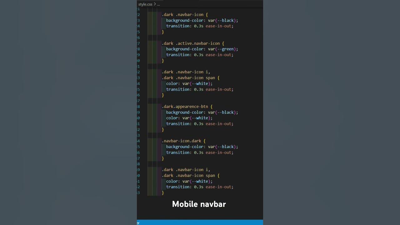 Mobile navbar using #html #css #js #coder #htmlproject #miniprojectideas @ApnaCollegeOfficial ...