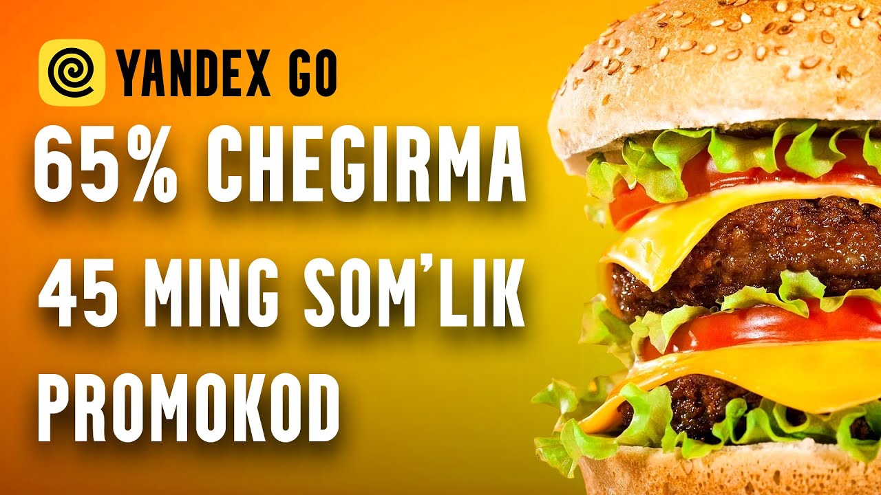 65% CHEGIRMA | Yandeks eda promokod olish | Yandex Go - YouTube
