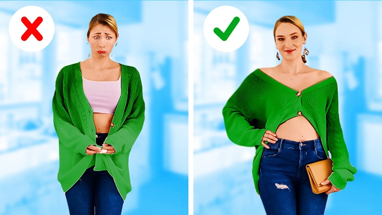 Transforma ropa desgastada con un solo corte en 5 minutos ️👗 Desafío de ...