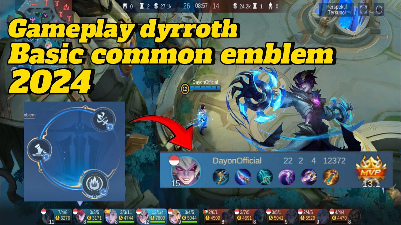 Gameplay dyrroth jungler pakai basic common emblem 2024 #dyrroth # ...