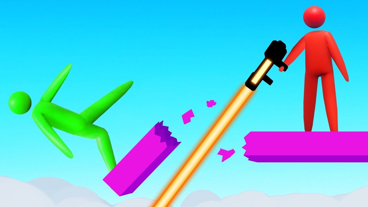 LASER GUNS vs STICK MEN! (Super Smash) - YouTube