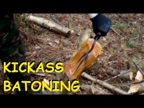 Bushcraft - New Batoning Technique - YouTube