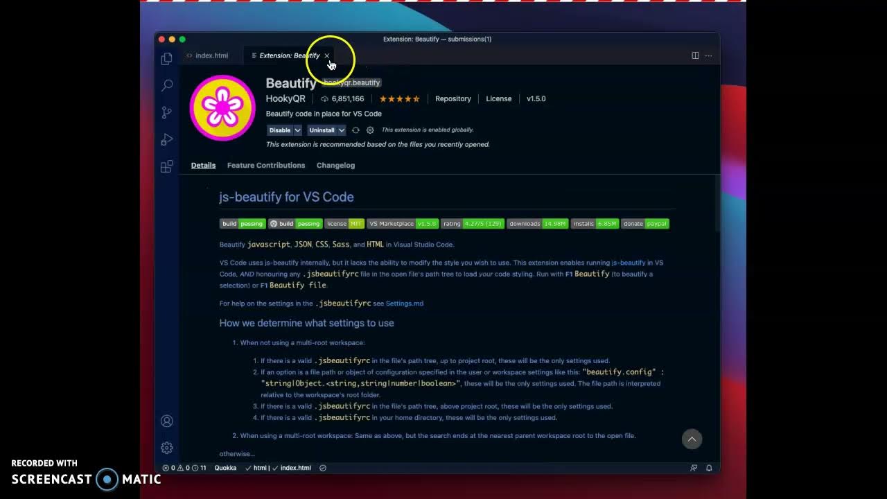 VSCode to Help Indent your Code - YouTube