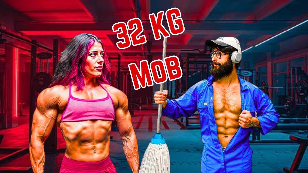 52kg mop shock bodybuilders in a gym| pretend like a regular cleaner ...