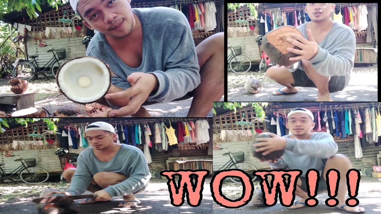 Paano Balatan ang Niyog Gamit Ang itak o gulok|Philip Faderon - YouTube