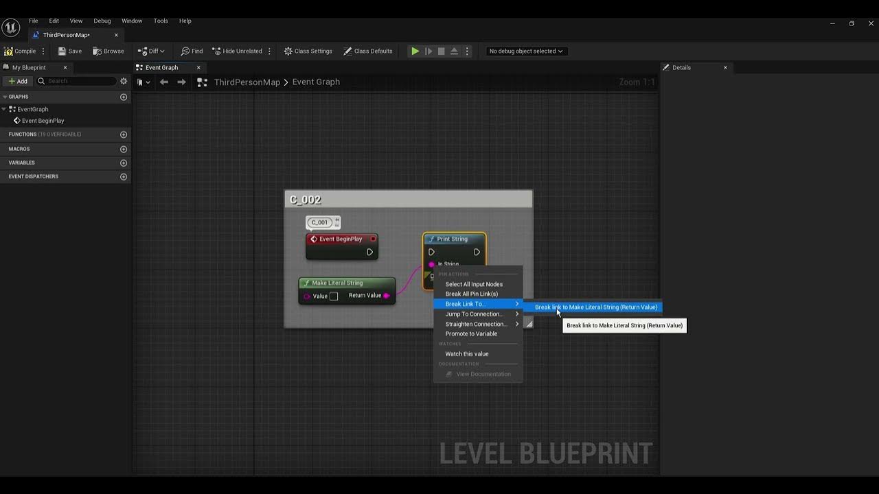 UE5 Blueprints Tutorial 002-9 Break Links 接続を切る - YouTube
