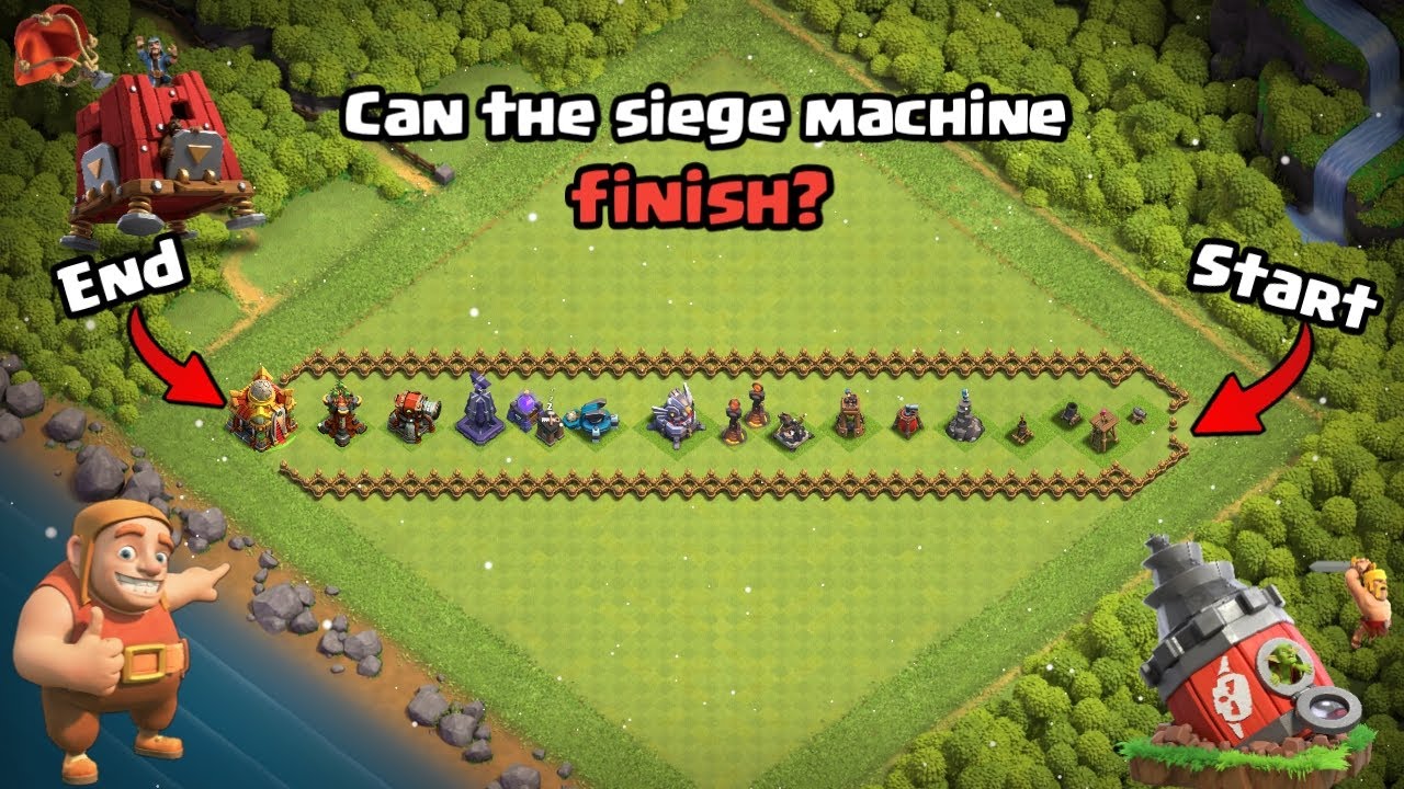 Th 16 Level-1 Straight Line Defences vs Every Max Siege Machines!🤯 ...