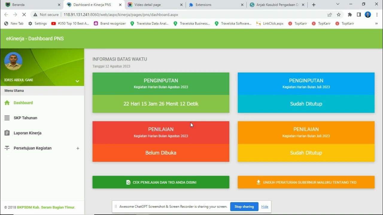Tata Cara Pengisian Aplikasi Kinerja Pada SIMPEG Kabupaten Seram Bagian ...
