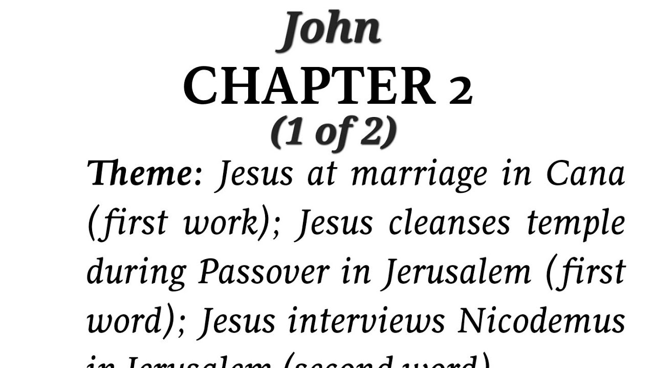 John Chapter 2 (Bible Study) (1 of 2) - YouTube