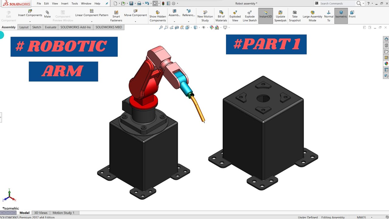 How to Design Robotic Arm in Solidworks #Part 1 #Robot #solidworks # ...