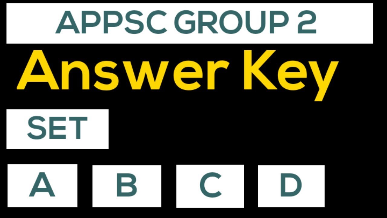 APPSC GROUP 2 Answer Key Set A,B,C and D - YouTube