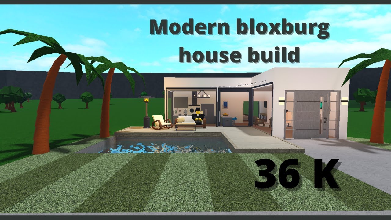 Roblox bloxburg modern house build 36k - YouTube