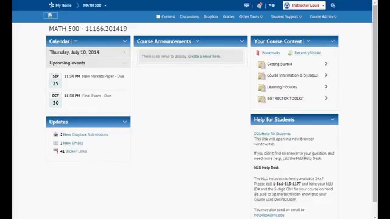 How To Find Course Id D2l