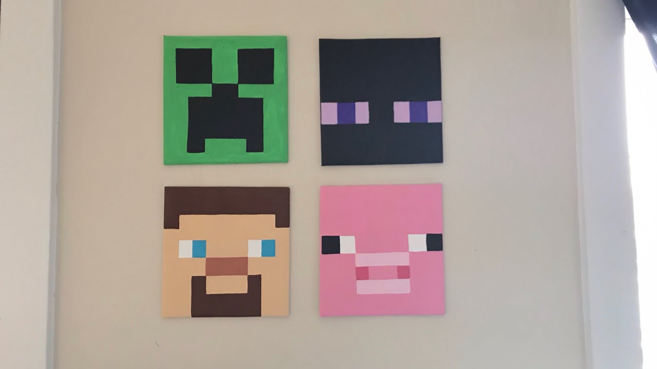 Manualidaes con cartón y papel*Cuadros decorativos*MINECRAFT DIY - YouTube