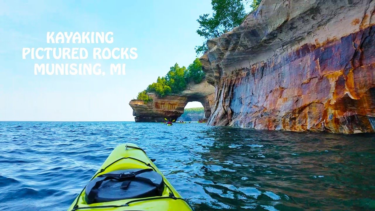 KAYAKING PICTURED ROCKS || LAKE SUPERIOR, MUNISING, MI - YouTube