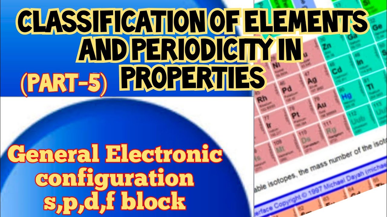 General Electronic configuration of s ,p,d,f blocks | Class11| Chapter ...