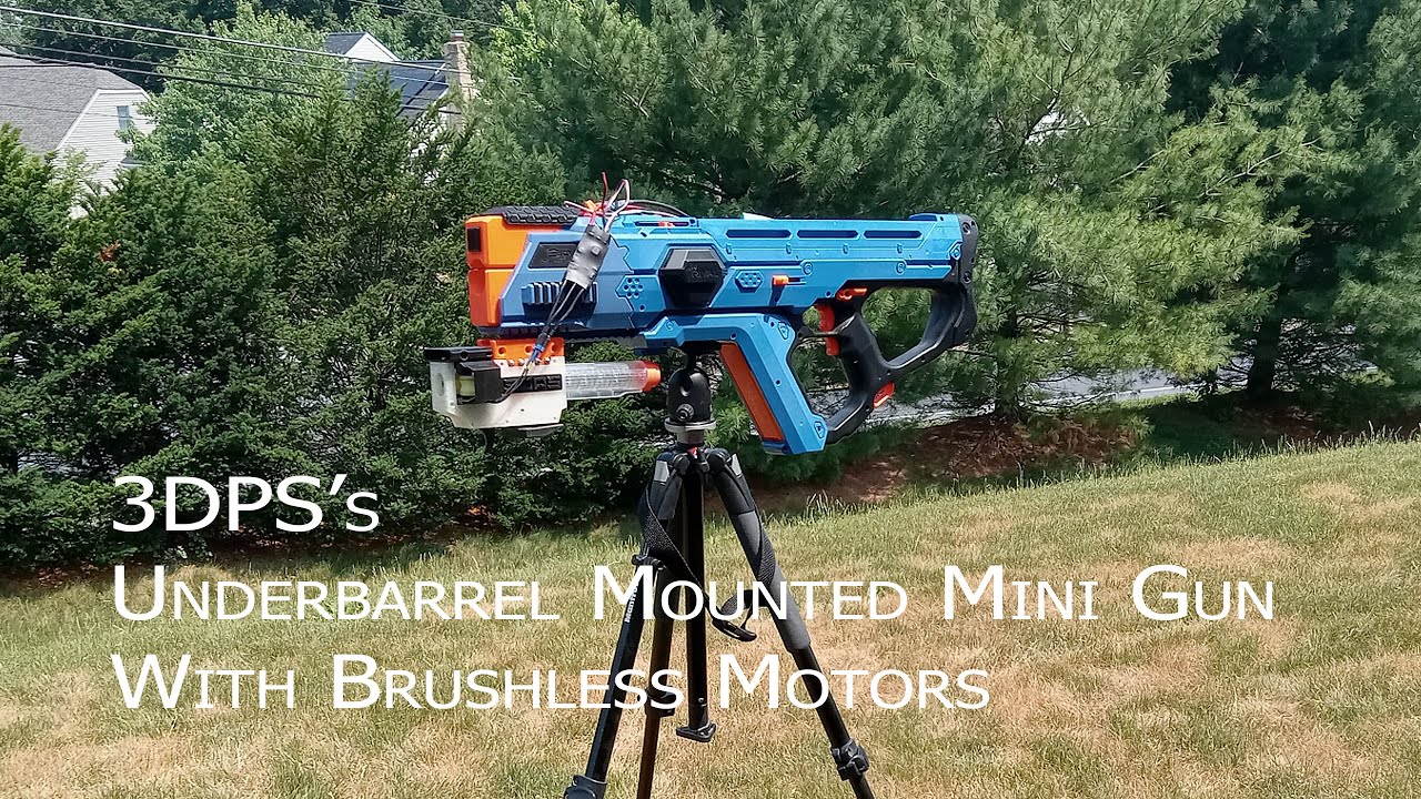 Rival Brushless Motor Under Barrel Mini Gun Testing - YouTube