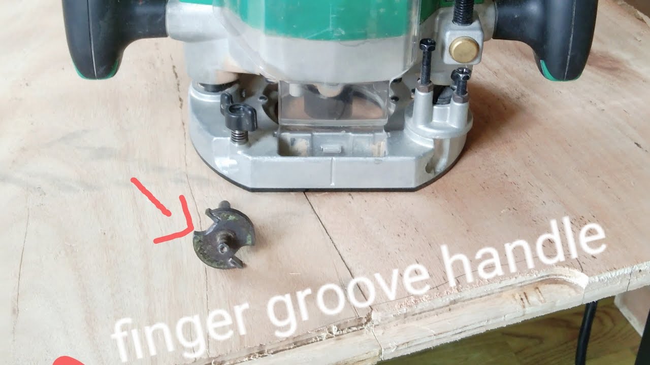 Paanu gawin ( finger groove handle) s pinto Ng kabinet using router ...