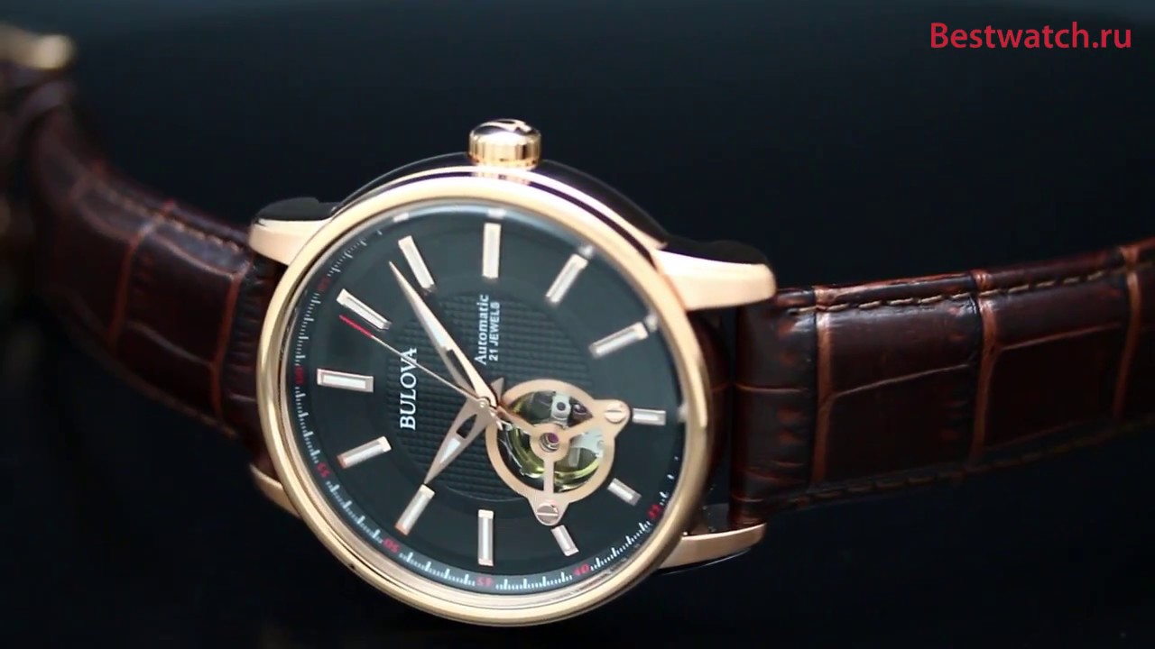 Обзор механических часов с автоподзаводом Bulova 97A109 - YouTube