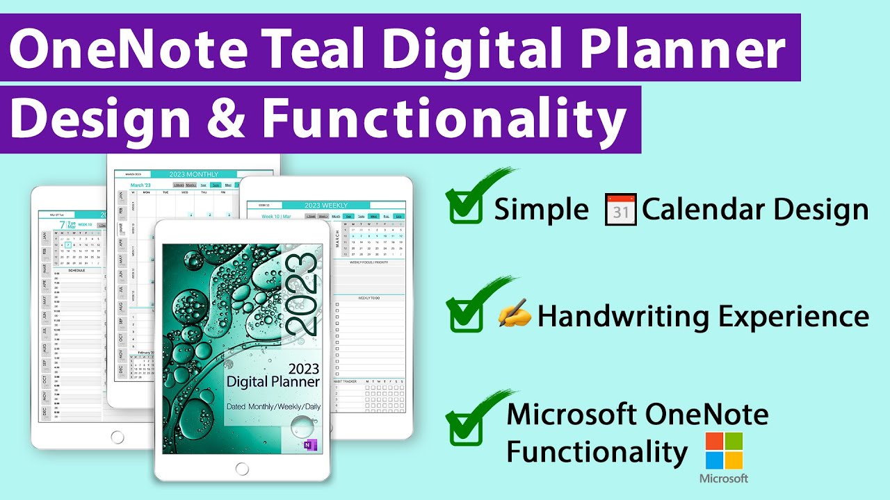 OneNote Teal Digital Planner Design & Functionality - YouTube