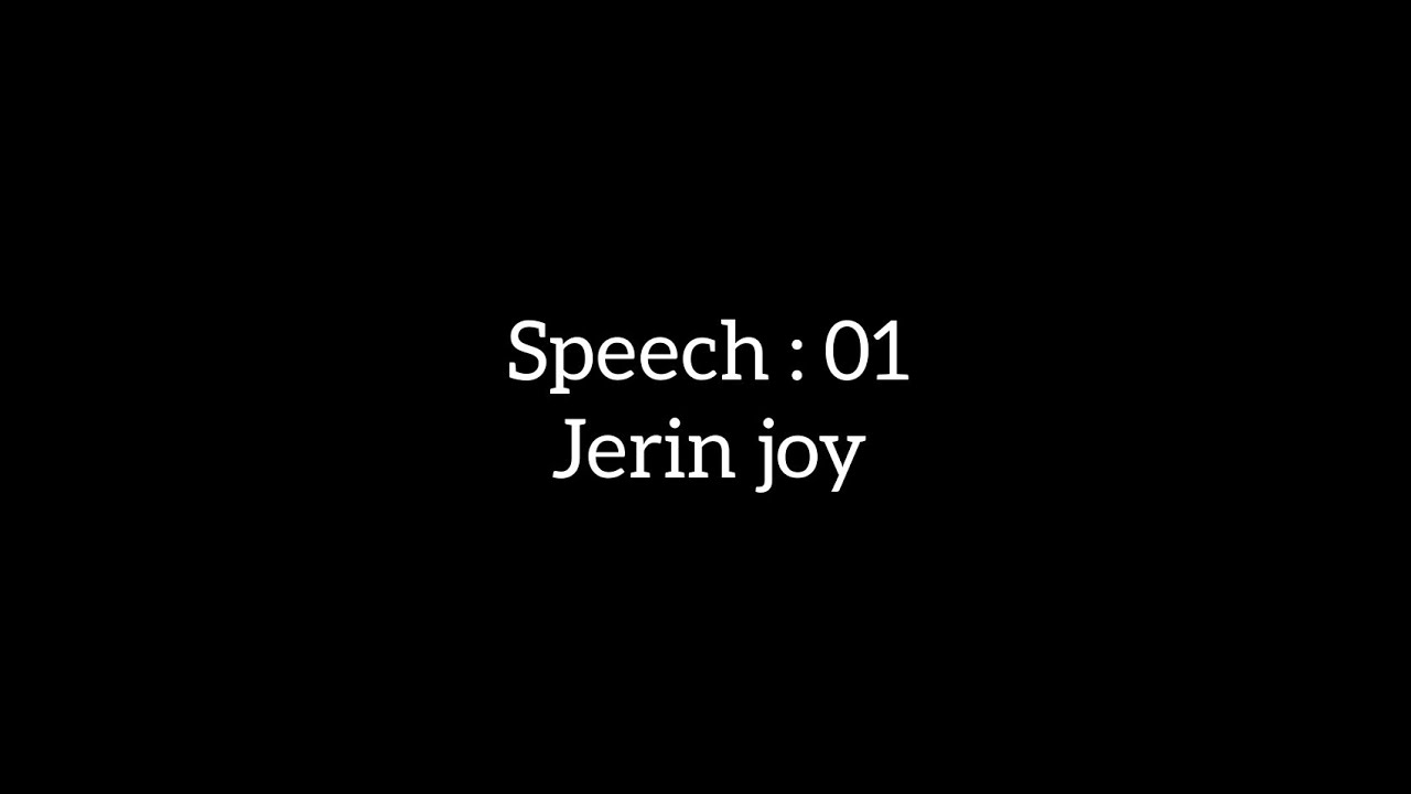 Jerin joy || speech 01 || Take a task - YouTube