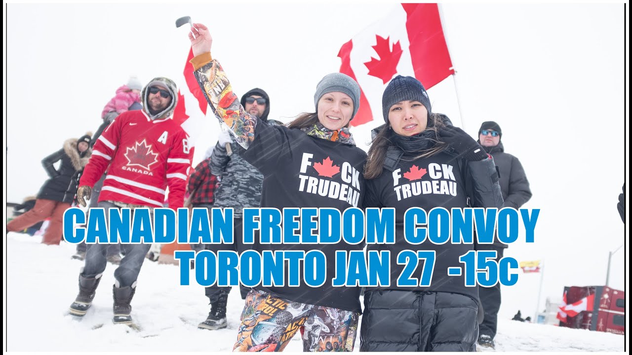 Canadian Freedom Convoy Protest in -15c and snow - Toronto - YouTube