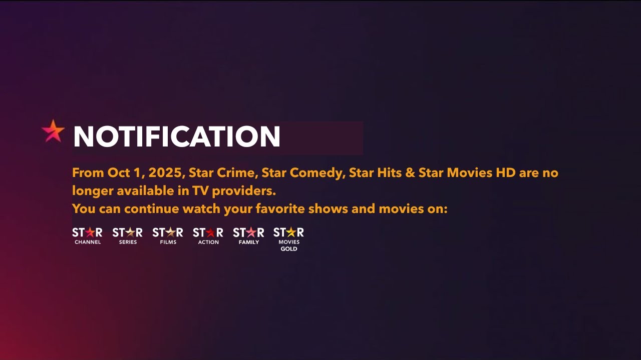 Star Hits & Star Movies HD Asia shutdown (1/10/2025) - YouTube