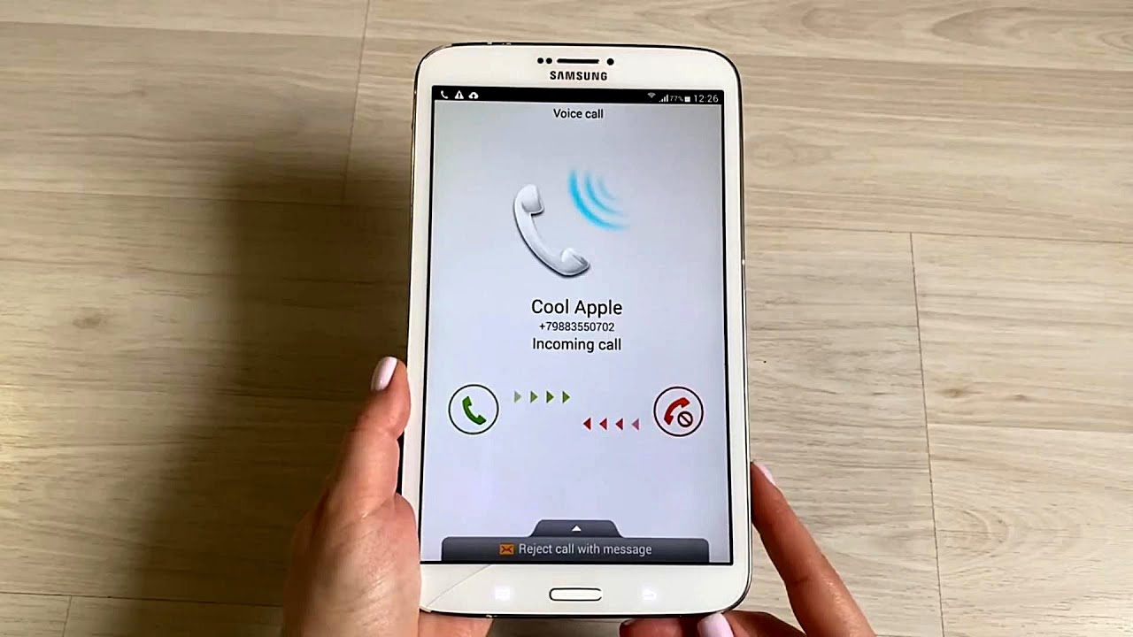 Samsung Galaxy Tab 3 incoming call - YouTube