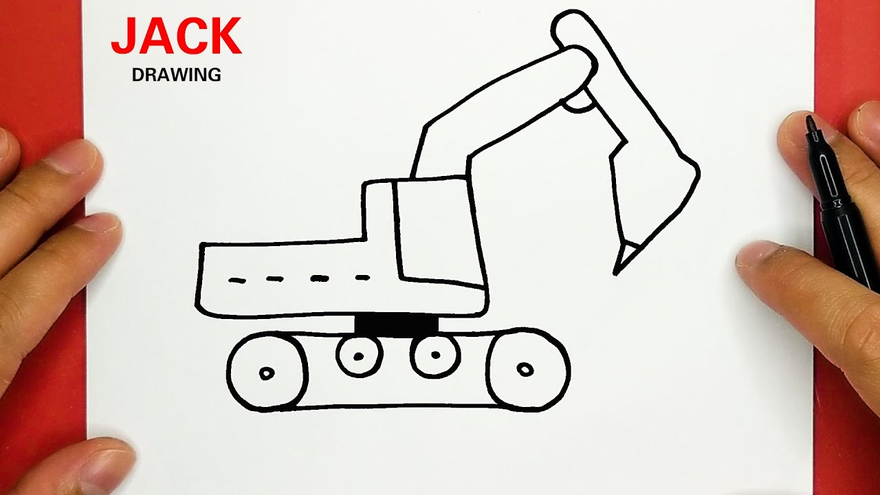 How to draw excavator - YouTube